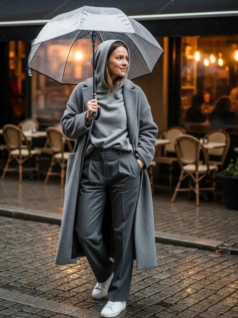 22 Chic Monochrome Rainy Day Outfits For Women Wanting Sleek Minimal Style